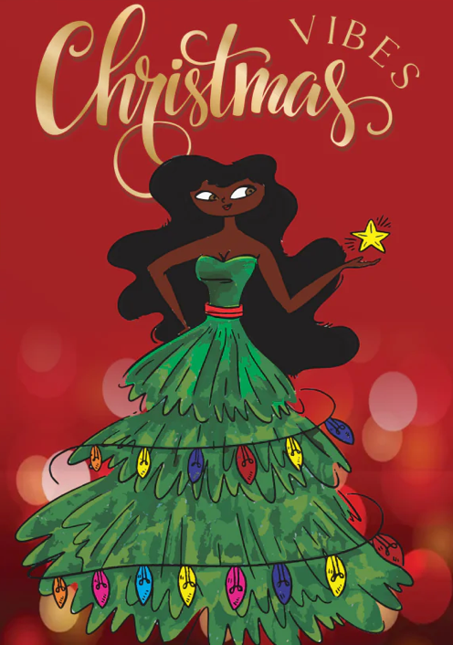 Sending Holiday Cheer: Black Stationery African American Christmas Gif