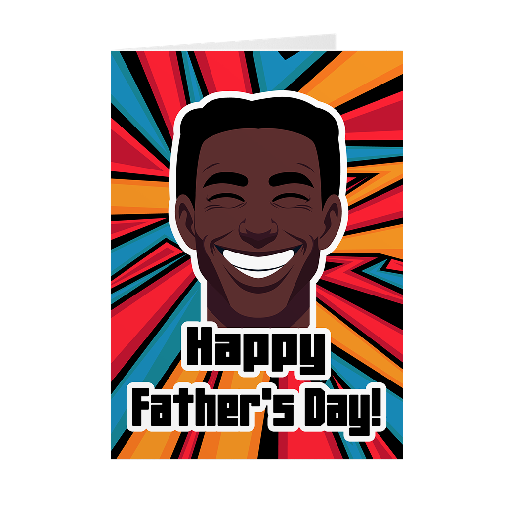 Smiling Big African American Dad Happy Fathers Day Card Black