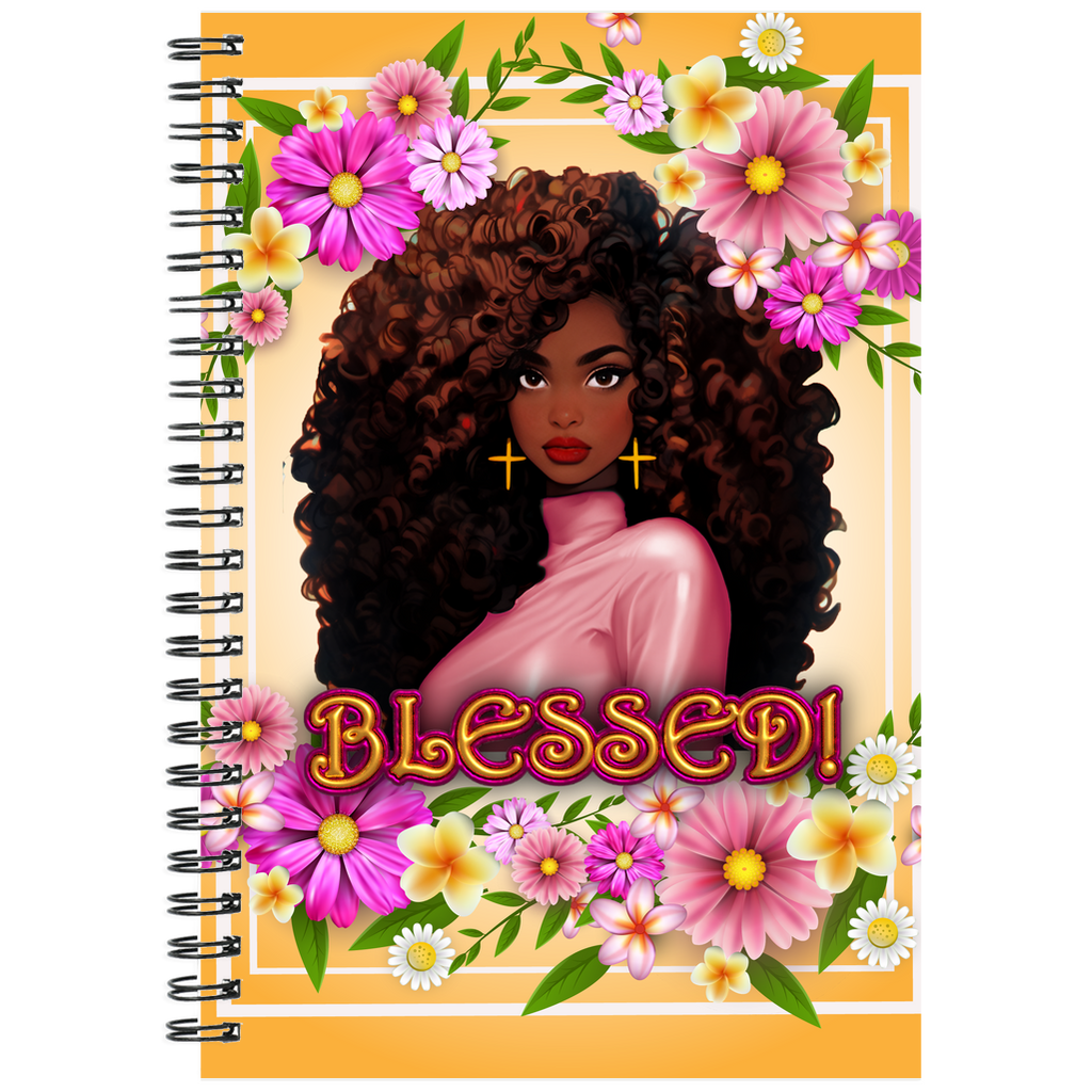Floral - Blessed African American Woman - Gratitude Spiral Notebooks ...
