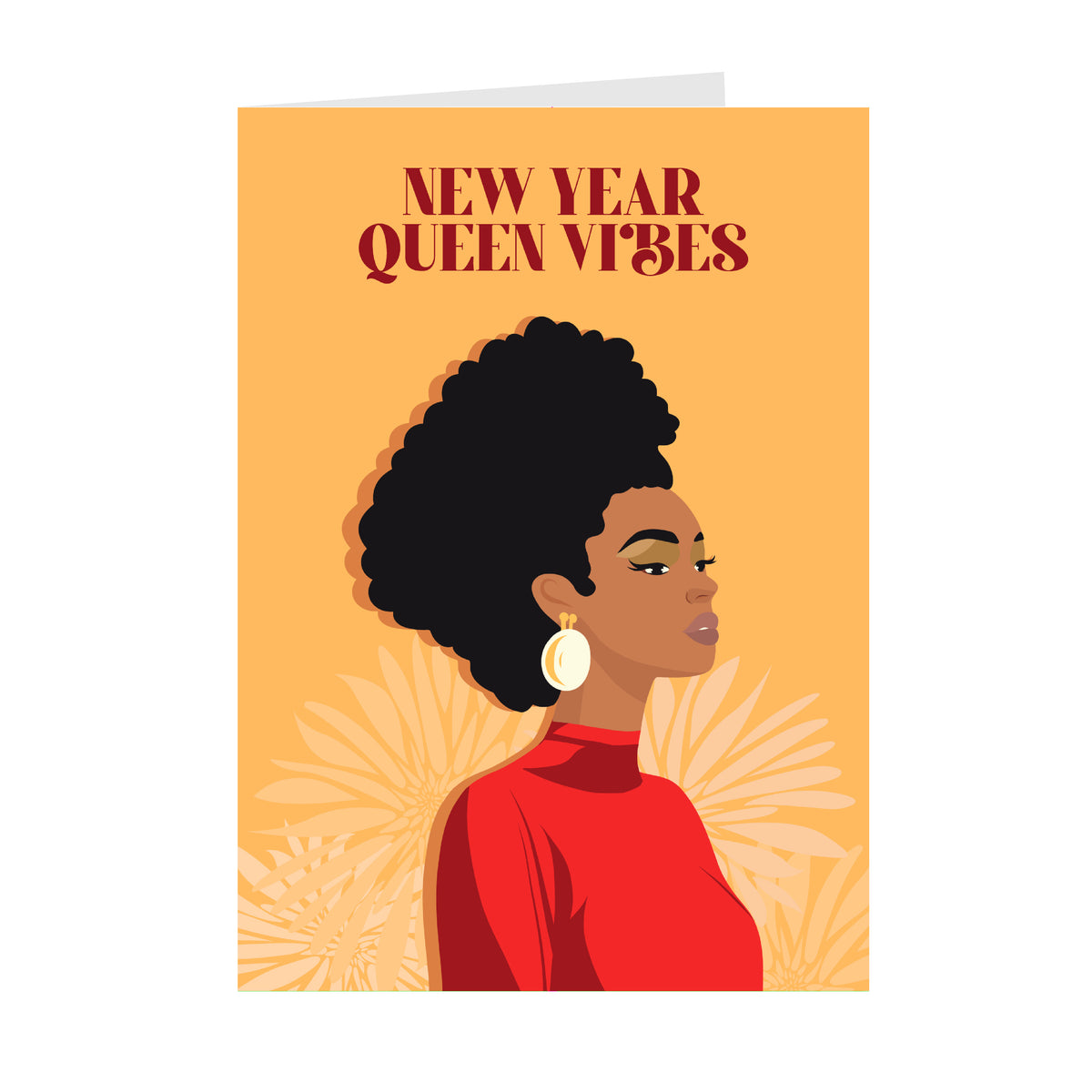 New Year Queen Vibes - Black Woman - Black Card Shop – Black Stationery