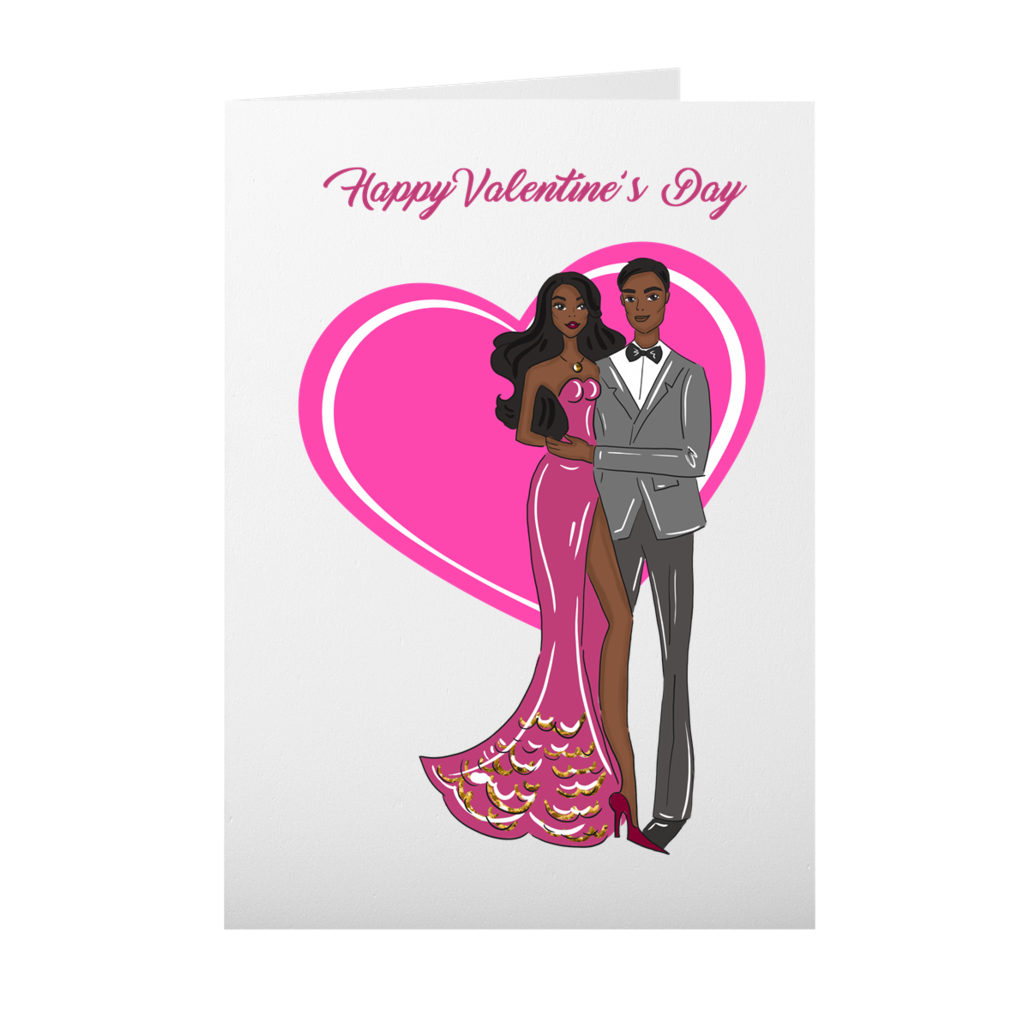 African American Valentine's Day Card - Fashionable Couple - A Perfect ...
