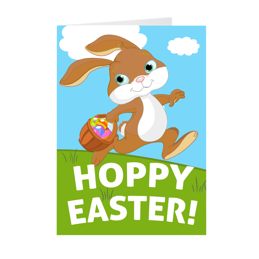 Hoppy Easter - Easter Bunny - Easter Greeting Card – Black Stationery