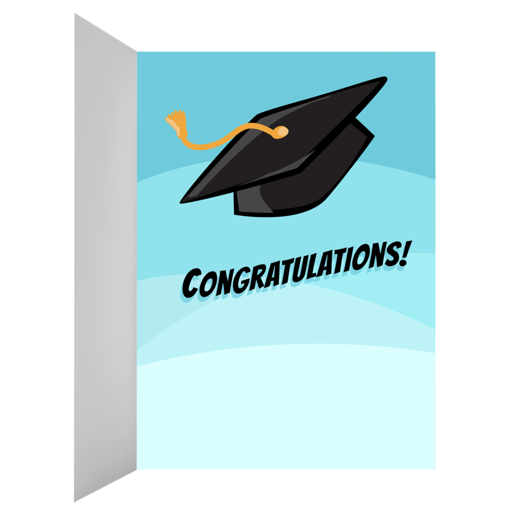 African American Boy - Graduation Greeting Card – Black Stationery