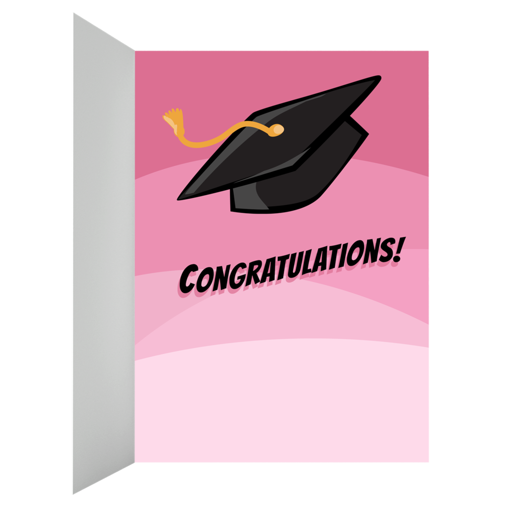 African American Girl - Graduation Greeting Card – Black Stationery