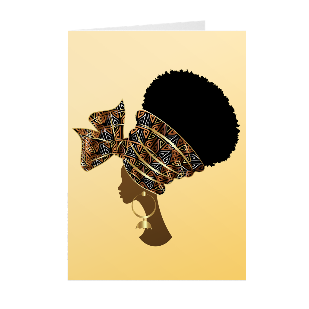 Soulful Glow - African American Woman Afro - Black Greeting Cards ...