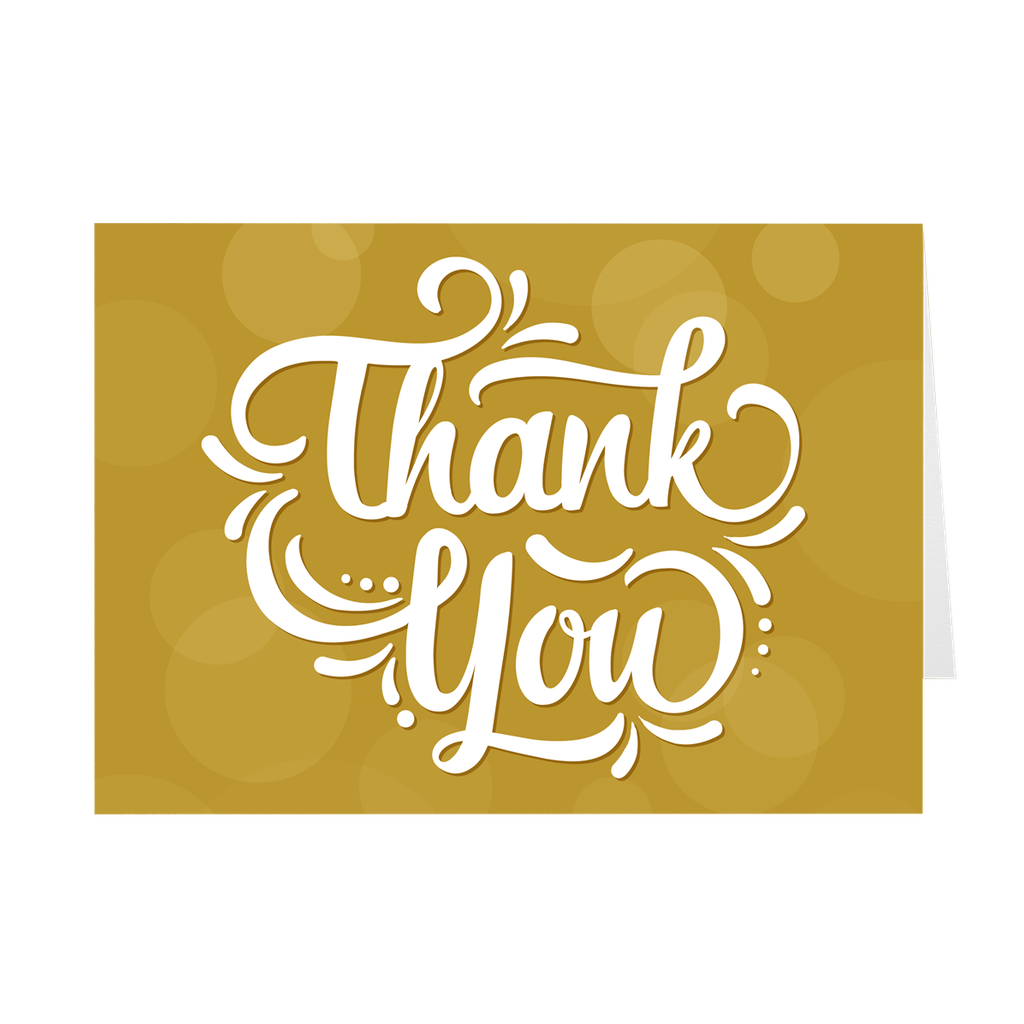 Gold- Fancy Lettering - Thank You Card – Black Stationery
