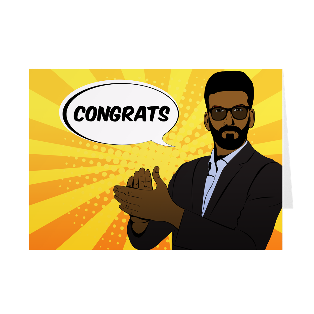 Pop Art African American Man - Applause - Congratulations Card Shop ...